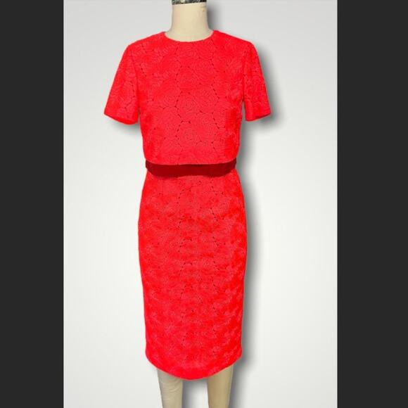 A.L.C. | Skirts | Alc Hot Pink And Red Lace Floral Set Nwt | Poshmark